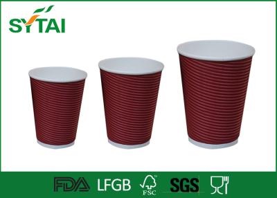 Cina Bio- personalizzi le tazze di carta 8 che dell'ondulazione di stampa 10 12 Oz zigzagano caffè caldo in vendita