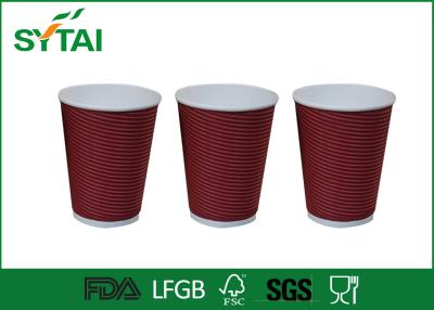 Cina Bio- personalizzi le tazze di carta 8 che dell'ondulazione di stampa 10 12 Oz zigzagano caffè caldo in vendita