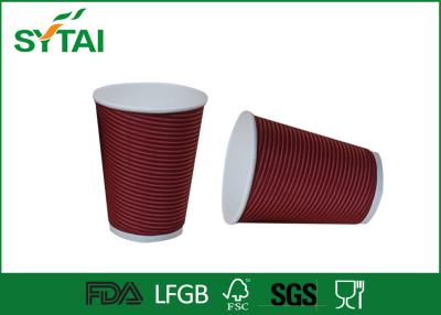 Cina Bio- personalizzi le tazze di carta 8 che dell'ondulazione di stampa 10 12 Oz zigzagano caffè caldo in vendita