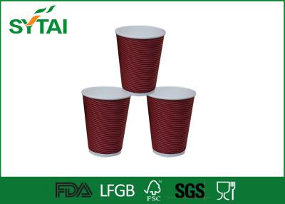 Cina Bio- personalizzi le tazze di carta 8 che dell'ondulazione di stampa 10 12 Oz zigzagano caffè caldo in vendita