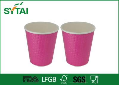 Cina Tazze eliminabili impermeabili rosa del caffè espresso con i coperchi, logo ondulato impresso in vendita