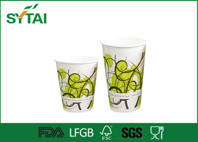 Cina Il PE stampa offset/di Flexo ha ricoperto le tazze di carta a parete semplice per colore di rossi carmini bianchi del tè o del caffè multi in vendita