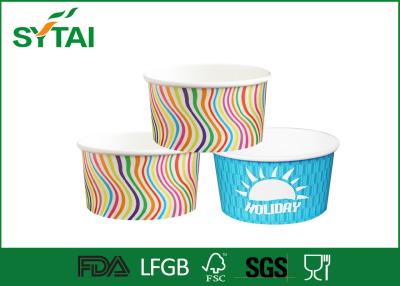 Cina Il gelato di carta variopinto foggia a coppa le tazze di carta all'ingrosso isolate per la bevanda fredda in vendita