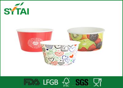 Cina 9oz Logo stampato doppio PE carta usa e getta coppe gelato / Yogurt tazze con coperchio in vendita