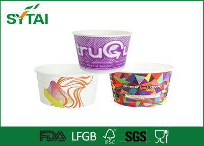 Cina Logo personalizzato monouso di carta Ice Cream Cups per yogurt o latte 16 once Rosso Bianco Multi Color in vendita