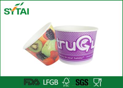 Cina il logo 12oz ha stampato le tazze di carta del gelato del yogurt con i coperchi, FDA in vendita