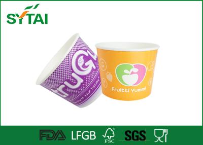China o logotipo 12oz imprimiu os copos de papel de gelado do iogurte com tampas, FDA à venda