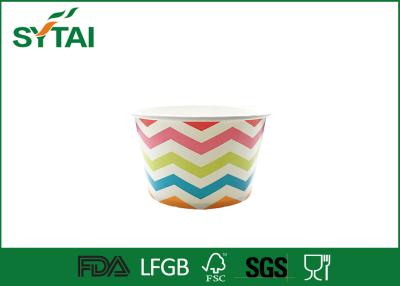 Cina Tazze di carta di logo di Riginal di pasta di cellulosa del yogurt su ordinazione della carta con il modello dell'arcobaleno in vendita