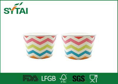 Cina Tazze di carta di logo di Riginal di pasta di cellulosa del yogurt su ordinazione della carta con il modello dell'arcobaleno in vendita