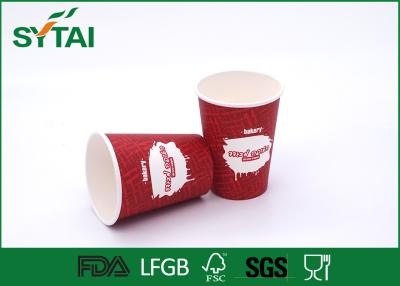 Cina 8 Oz portano via le tazze rosse su misura eliminabili riciclabili per le bevande calde in vendita