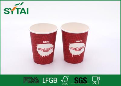 Cina 8 Oz portano via le tazze rosse su misura eliminabili riciclabili per le bevande calde in vendita