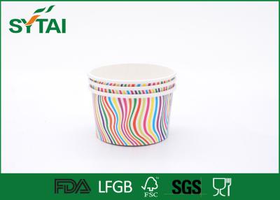 Cina Tazze del gelato della carta del modello della banda, tazze eliminabili del gelato su misura in vendita