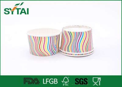 Cina Tazze del gelato della carta del modello della banda, tazze eliminabili del gelato su misura in vendita
