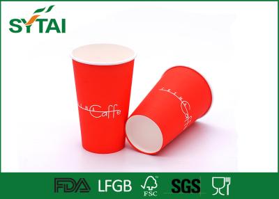 Cina La tazza di carta rossa stampata su misura 500 ml 16 OZ dell'inchiostro del commestibile porta via in vendita