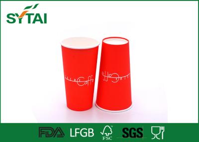 Cina La tazza di carta rossa stampata su misura 500 ml 16 OZ dell'inchiostro del commestibile porta via in vendita