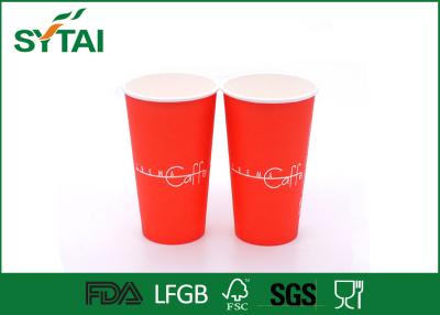 Cina La tazza di carta rossa stampata su misura 500 ml 16 OZ dell'inchiostro del commestibile porta via in vendita