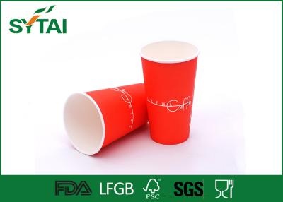 Cina La tazza di carta rossa stampata su misura 500 ml 16 OZ dell'inchiostro del commestibile porta via in vendita