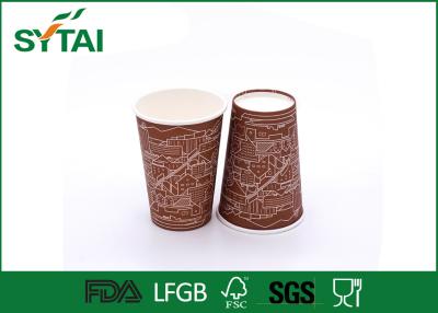 Cina 10 OZ con Compostable Brown & logo di Paper Cups, Custom Company Bianco di 350 ML Insulated in vendita