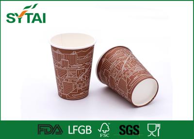 Cina 10 OZ con Compostable Brown & logo di Paper Cups, Custom Company Bianco di 350 ML Insulated in vendita