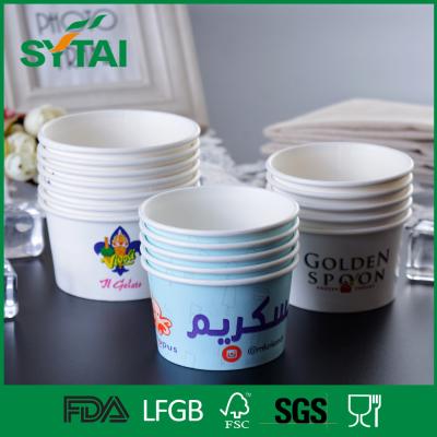 Cina tazza di carta eliminabile del gelato 3-32oz con Flexo che stampa amichevole eco- in vendita