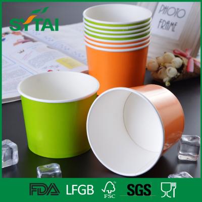 Cina tazza di carta eliminabile del gelato 3-32oz con Flexo che stampa amichevole eco- in vendita