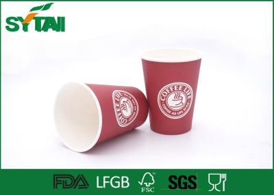 Cina Tazze di carta a parete semplice di colore rosso/tazze di carta eliminabili con i coperchi, certificazione dello SGS FDA in vendita