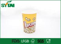 China Large Capability Disposable Paper Popcorn Containers With Flexo / Offset  Printing for sale