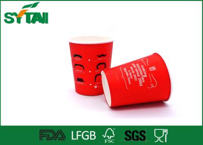 Cina Flexo ha stampato le tazze di carta a parete semplice rosse 4-24oz con il logo su ordinazione, campione libero in vendita