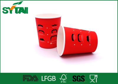 Cina Flexo ha stampato le tazze di carta a parete semplice rosse 4-24oz con il logo su ordinazione, campione libero in vendita