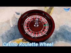 Red Brown Casino Roulette Wheel 32 Inches Double / Single Zero Solid Wood
