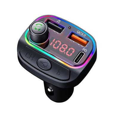 China Smart Car FM Transmitter 18W Fast Charging Wireless Hands Free Bluetooth FM Transmitter for sale