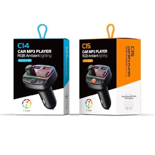 Quality 18W Bluetooth Music FM Transmitter For Car Wireless Fast Charging for sale