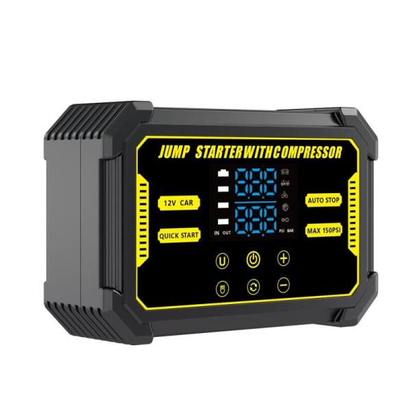Quality Four In One Car Portable Jump Starter With Air Compressor Tire Inflator Power Bank for sale