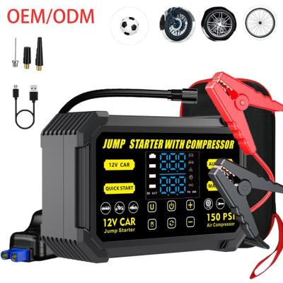 China 3000A Smart Car Emergency Jump Starter With Power Bank Air Compressor for sale