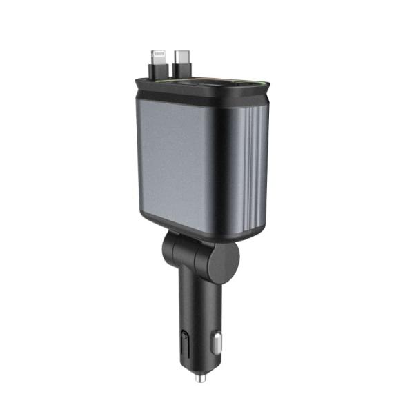Quality Smart 66W Retractable Car Charger Fast Charging With Galaxy Projection Light for sale