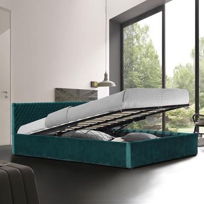 Китай Green Fabric Comfortable Upholstery Storage Bed Double Size For Bedroom продается