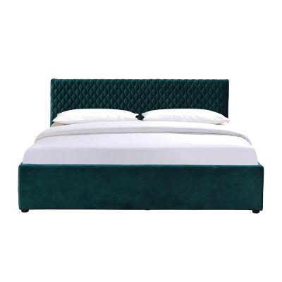 Cina Green Fabric Comfortable Upholstery Storage Bed Double Size For Bedroom in vendita