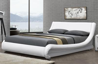 Cina PU Plywood Upholstered Sleigh Bed Frame With RGB LED Headboard in vendita