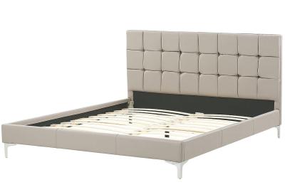 Cina Plywood Upholstered Sleigh Bed Frame Leather With Dimond Buttons Headboard in vendita