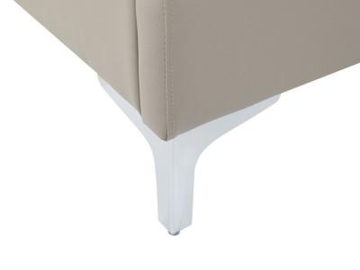 Cina Plywood Upholstered Sleigh Bed Frame Leather With Dimond Buttons Headboard in vendita