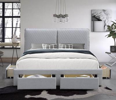 Cina Testata trapuntata dell'airbag di Grey Linen 180x200cm della luce del letto di stoccaggio doppia con quattro cassetti di stoccaggio in vendita