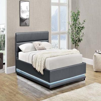 Cina Letto di progettazione LED della mobilia con la scatola di stoccaggio 90x190 grigio chiaro cm in vendita