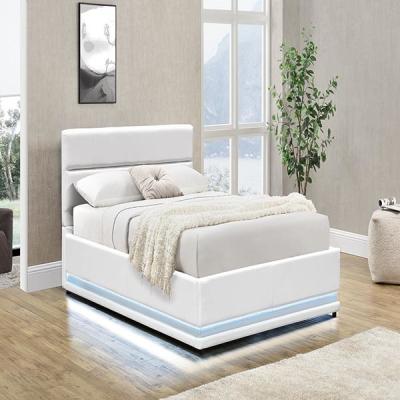 Cina Letto di progettazione LED della mobilia con la scatola di stoccaggio 150x200 bianco cm in vendita