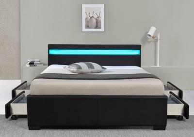 Cina Testata ricoperta dimensione di cuoio nera del Faux doppia con il letto principale di stoccaggio in vendita
