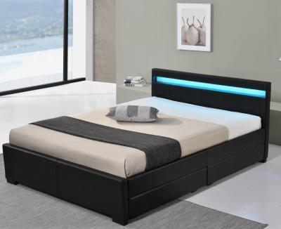 Cina Testata ricoperta dimensione di cuoio nera del Faux doppia con il letto principale di stoccaggio in vendita