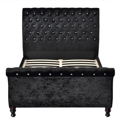 China Cama estofada com botões e cabeceira estilo Chesterfield, king à venda