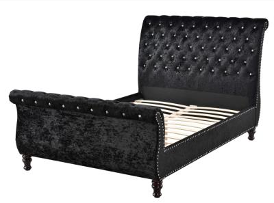 China Cama estofada com botões e cabeceira estilo Chesterfield, king à venda
