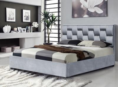 Cina Struttura a grandezza naturale all'ingrosso di Grey Velvet Fabric Storage Bed con l'alta testata trapuntata in vendita