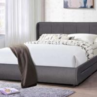 China Modern King Size Upholstered Platform Bed Comfortable Headboard Bed for sale
