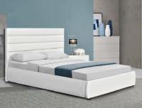 China Optional size White Upholstered Bed Frame with storage for sleep comfortable for sale